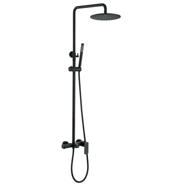 RBROHANT Exposed Pipe Shower System with 10" Overhead Shower, 3 Functions Tub Shower Faucet Sets ...
